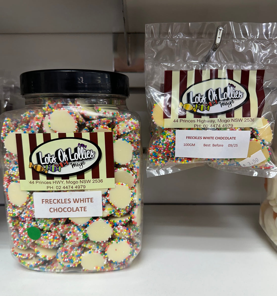 Freckles White Chocolate – Lots of Lollies Mogo